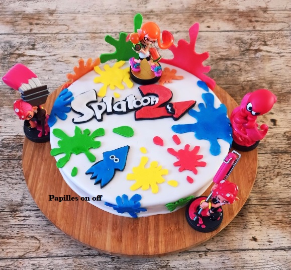Gâteau Splatoon 2 au thermomix ou sans, en pâte à sucre, pour ...